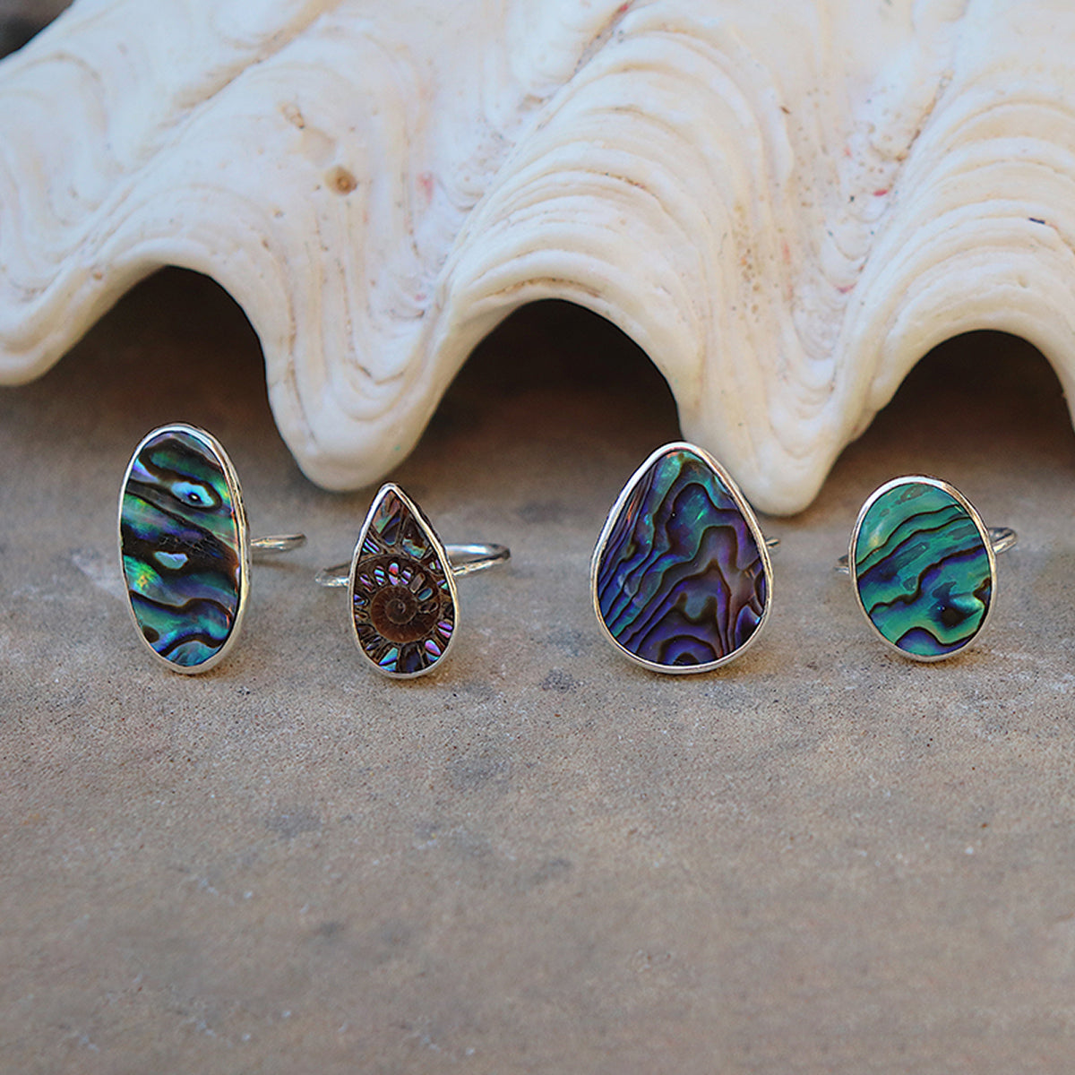 Paua Shell Elfin Ring - Bahgsu