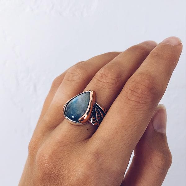 Winged Ring || Moonstone - Bahgsu Jewels