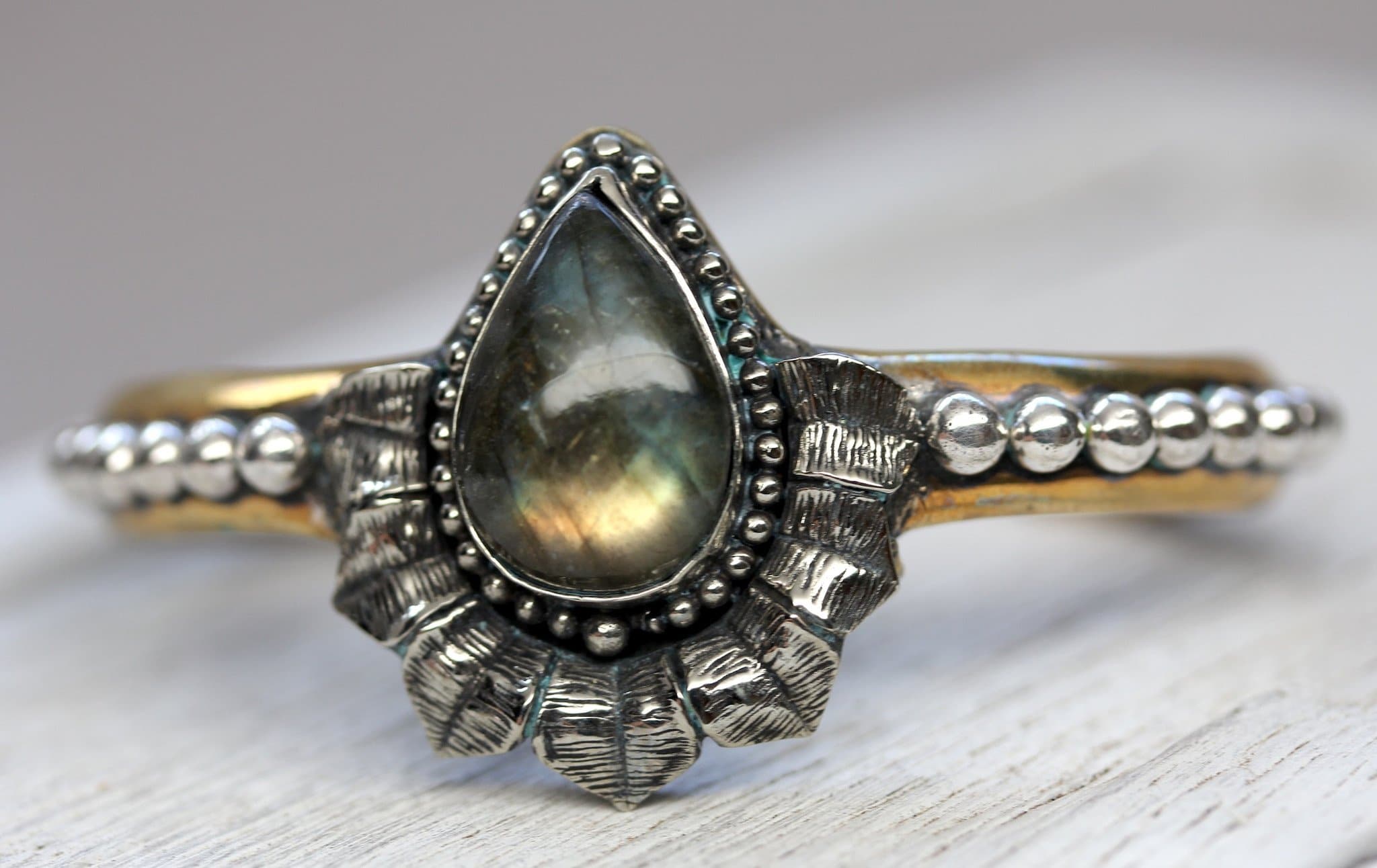Lotus Cuff || Labradorite - Bahgsu Jewels